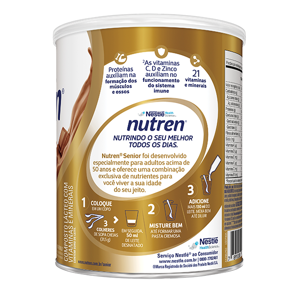 Nutren Senior 370g cafe com leite lata frente